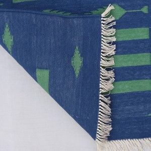 Multiple Sizes Blue & Green Modern Striped Rug Runner- Blue and Green ...