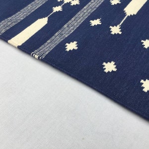 Multiple Sizes Navy Blue Cotton Runner Handmade Stripes - Modern Style ...