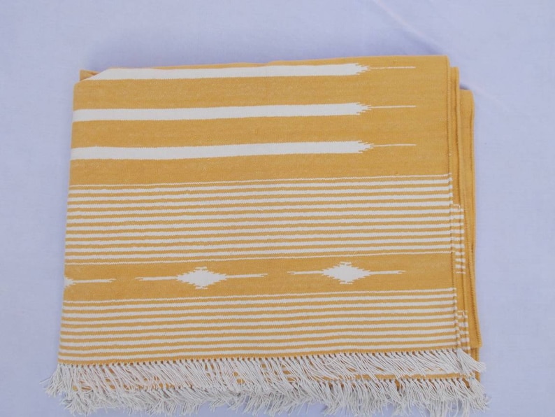 Multiple Sizes Yellow and White Stripes Handmade Cotton Rug - Etsy