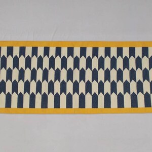 Multiple Sizes Blue,yellow and White Rug Runner- Hand Woven Runner - Etsy