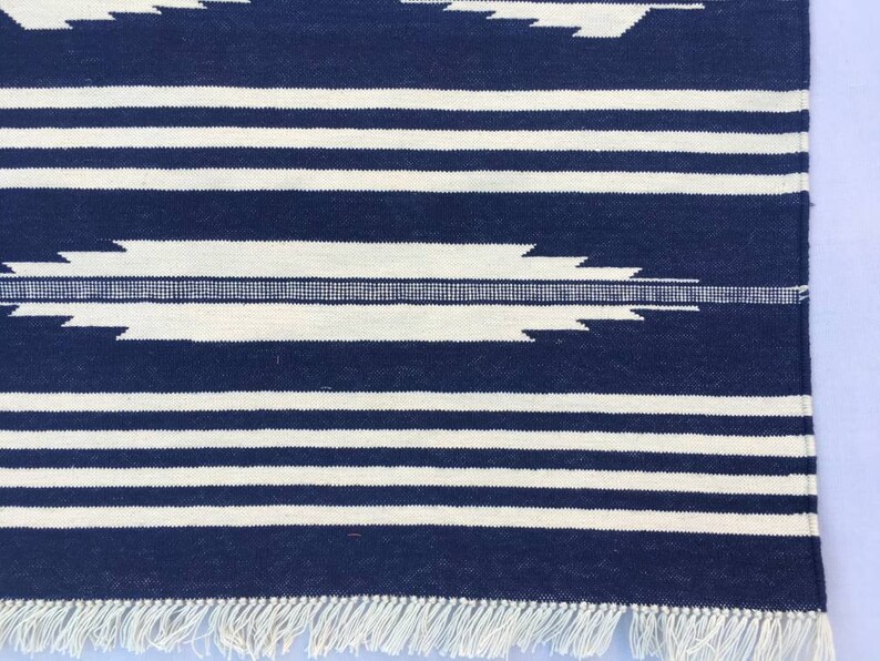 Multiple Sizes Dark Royal Navy Blue Cotton Runner Rug-modern Style Rug ...