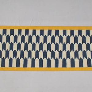Multiple Sizes Blue,yellow and White Rug Runner- Hand Woven Runner - Etsy