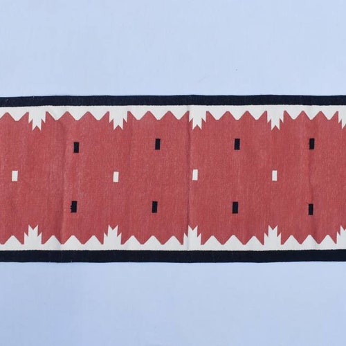 Beige and Red Modern Striped Cotton Flat Weave Hand Woven Rug - Etsy