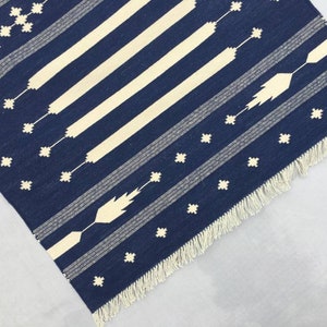 Multiple Sizes Navy Blue Cotton Runner Handmade Stripes - Modern Style ...