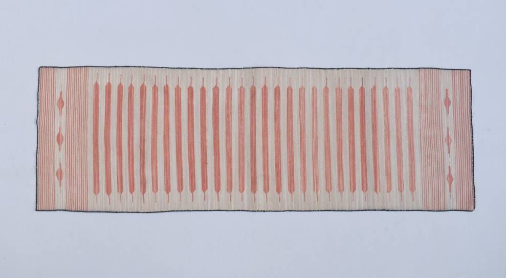 Beige and Red Modern Striped Cotton Flat Weave Hand Woven Rug - Etsy