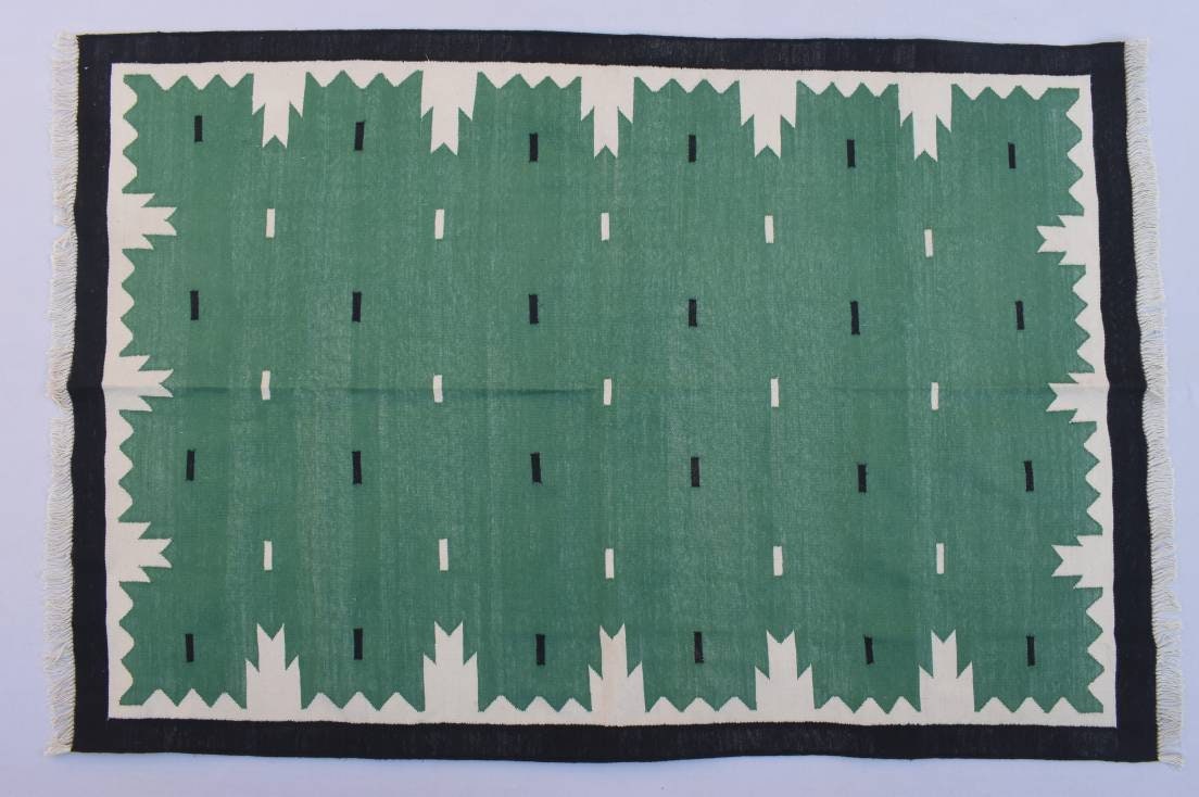 Multiple Sizes Green and Black Handmade Modern Design Rug - Etsy