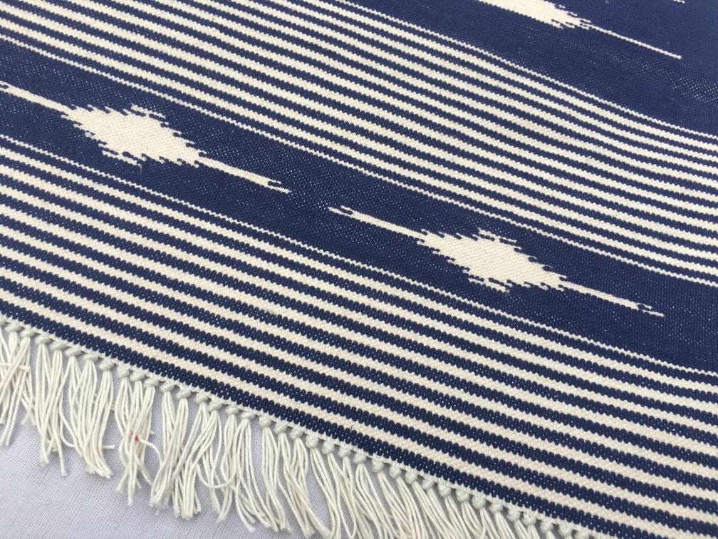 Multi Sizes Navy Blue and White Stripes Handmade Cotton Dark | Etsy
