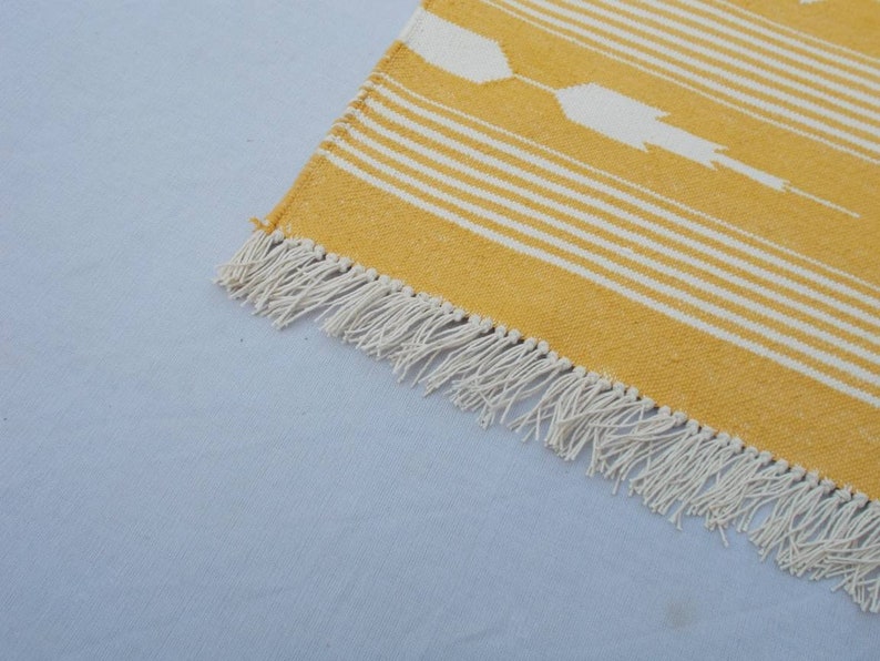 Multiple Sizes Yellow Stripes Rug Runner Hand Woven Runner - Etsy