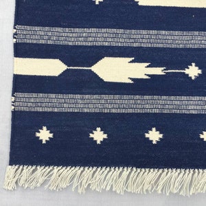 Multiple Sizes Navy Blue Cotton Runner Handmade Stripes - Modern Style ...
