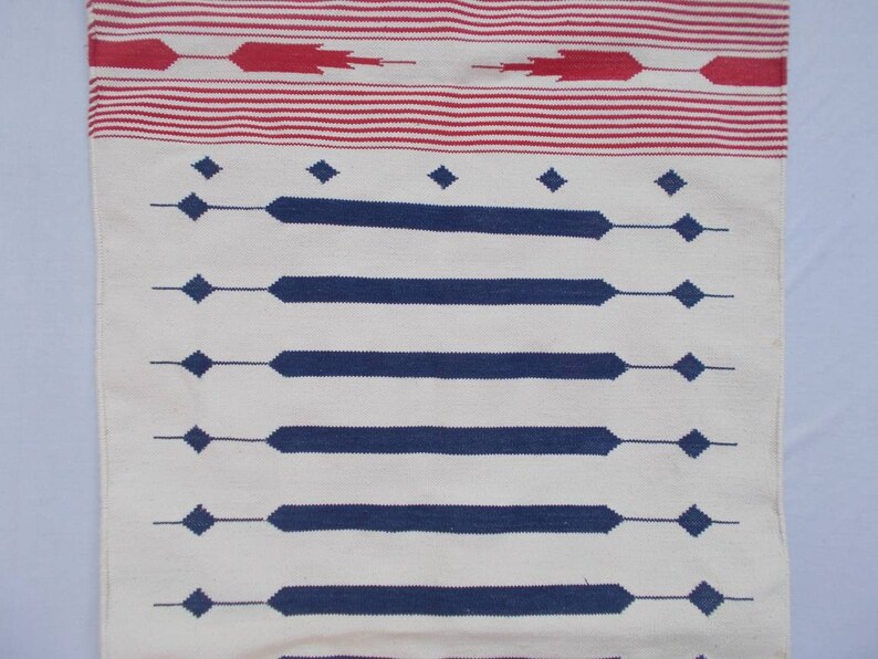 Multiple Sizes Blue Red and off White Modern Striped Rug | Etsy