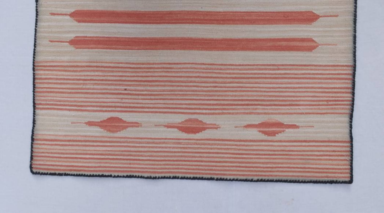 Beige and Red Modern Striped Cotton Flat Weave Hand Woven Rug - Etsy