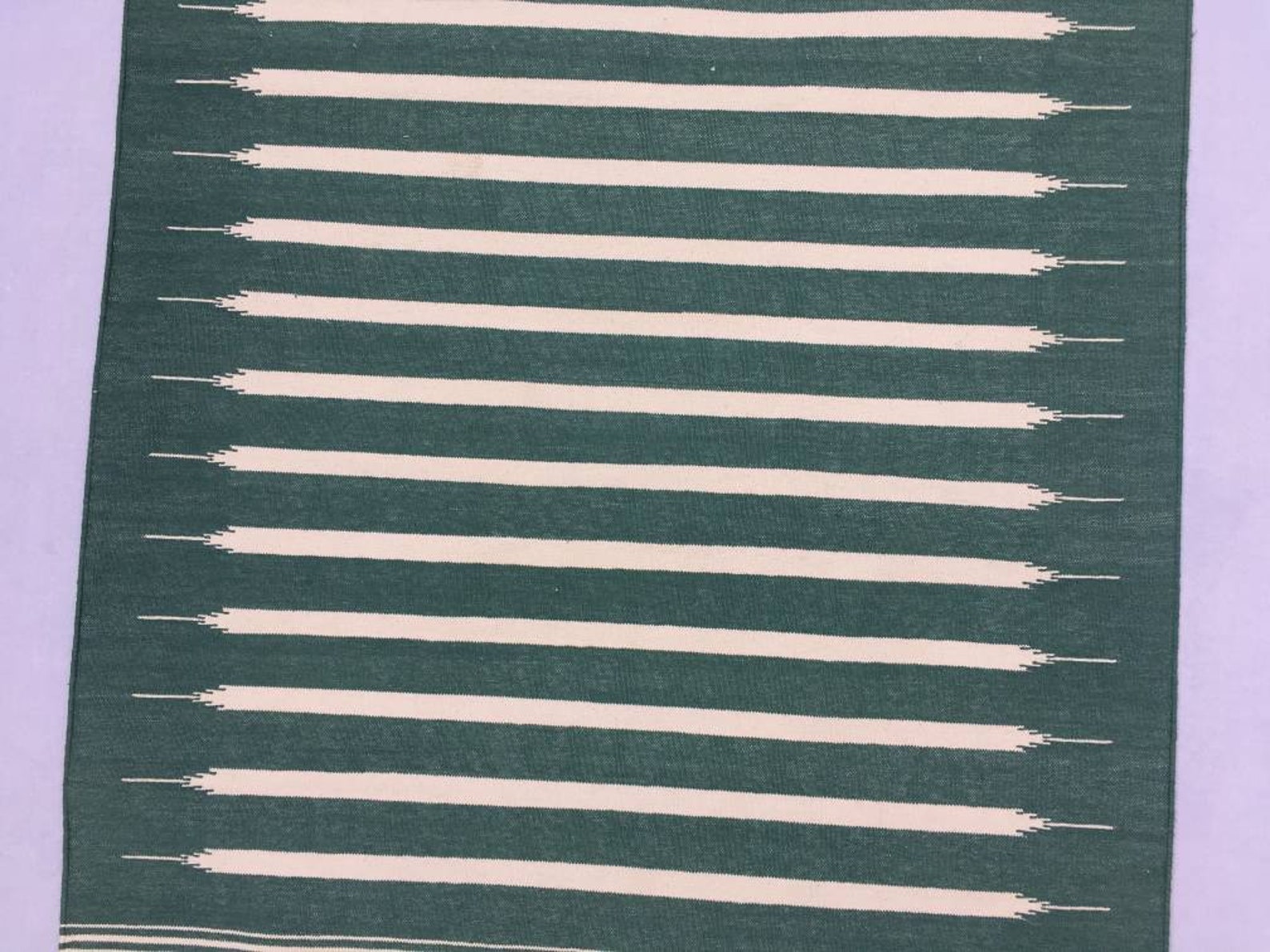 Multi Sizes Green and White Stripes Handmade Cotton Rug and - Etsy