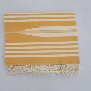 Multiple Sizes Yellow and White Stripes Handmade Cotton Rug Dhurrie ...