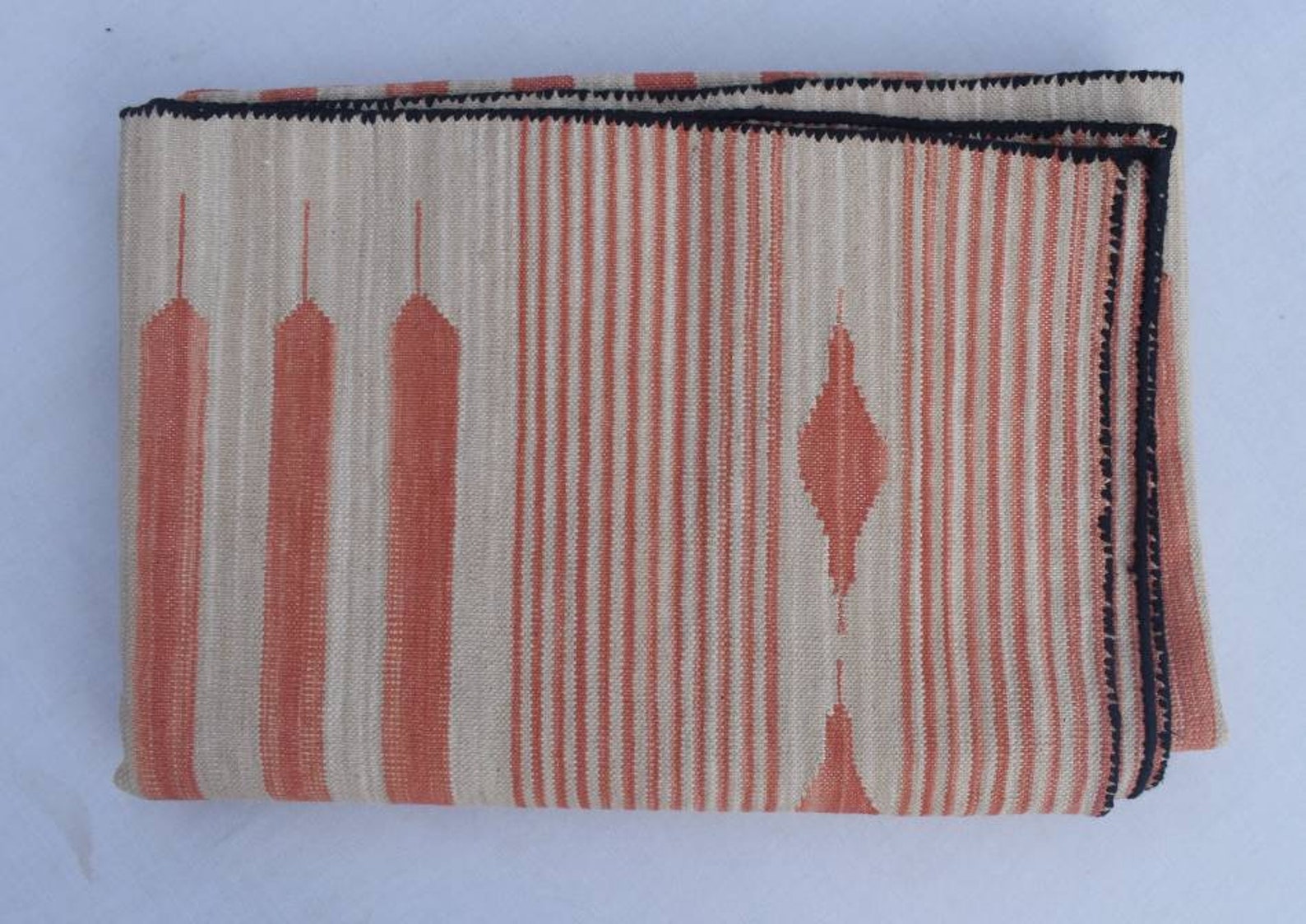 Rustic Beige and Red Cotton Handmade Modern Stripes Rug With - Etsy UK