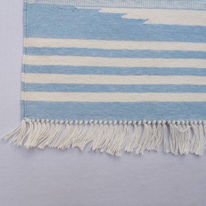 Multiple Sizes Blue Cotton Runner Handmade Stripes - Light Denim Sky ...