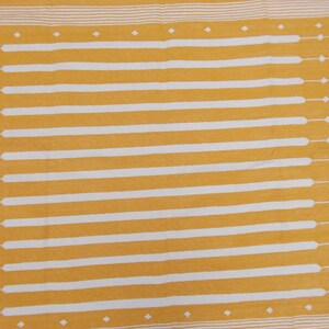 Multiple Sizes Golden Yellow and White Stripes Handmade Cotton Rug ...