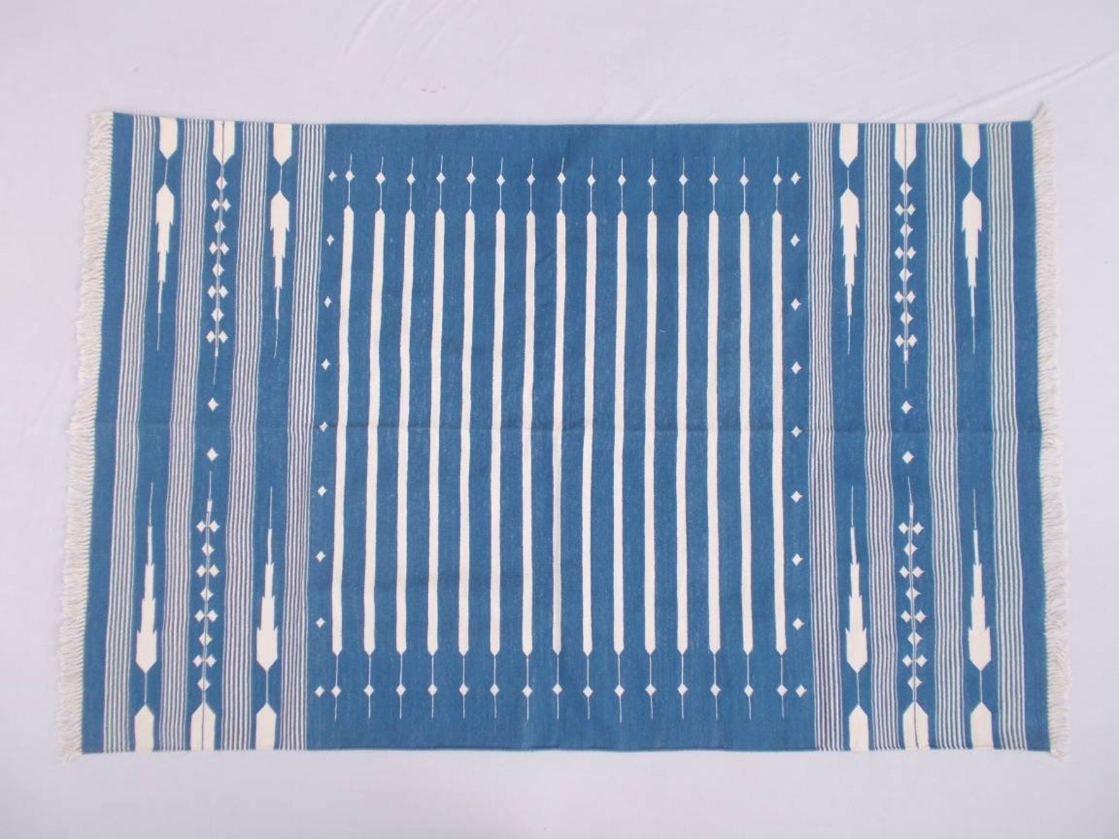 Multiple Sizes Indigo Blue and White Stripes Handmade Cotton - Etsy