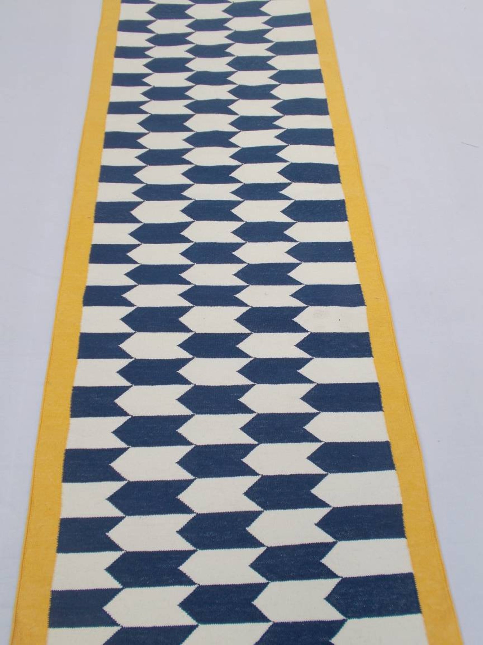 Multiple Sizes Blueyellow and White Rug Runner Hand Woven - Etsy