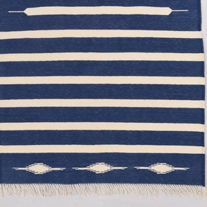 Multiple Sizes Navy & White Modern Striped Rug Runner- Dark Navy and ...