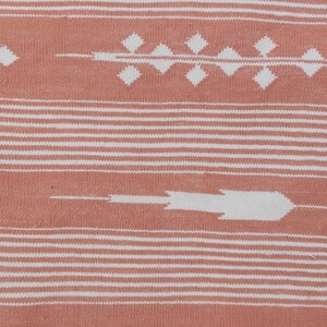 Multiple Sizes Peach and White Stripes Handmade Cotton Rug Dhurrie ...