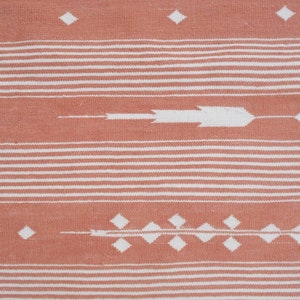 Multiple Sizes Peach and White Stripes Handmade Cotton Rug Dhurrie ...