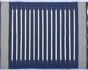 Multi Sizes Blue and White Stripes Handmade Cotton Rug | Etsy