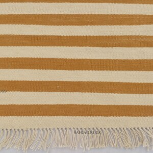 Multiple Sizes Yellow and White Cotton Handmade Modern Simple Stripes ...