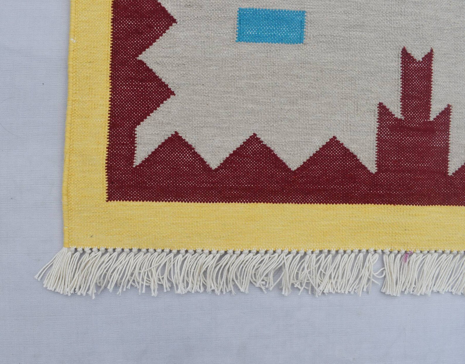 2x3 Small Size Colorful Cotton Rug Yellow Border Beautiful - Etsy