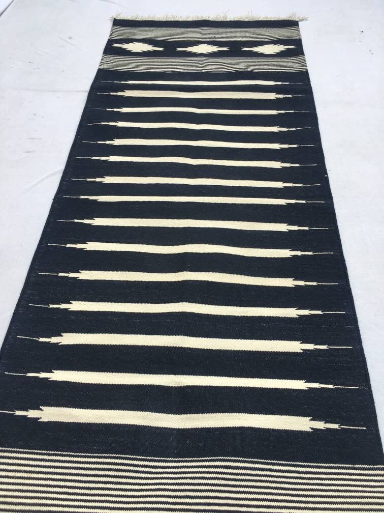 Multiple Sizes Runner Cotton Handmade Rug Runner Black And | Etsy
