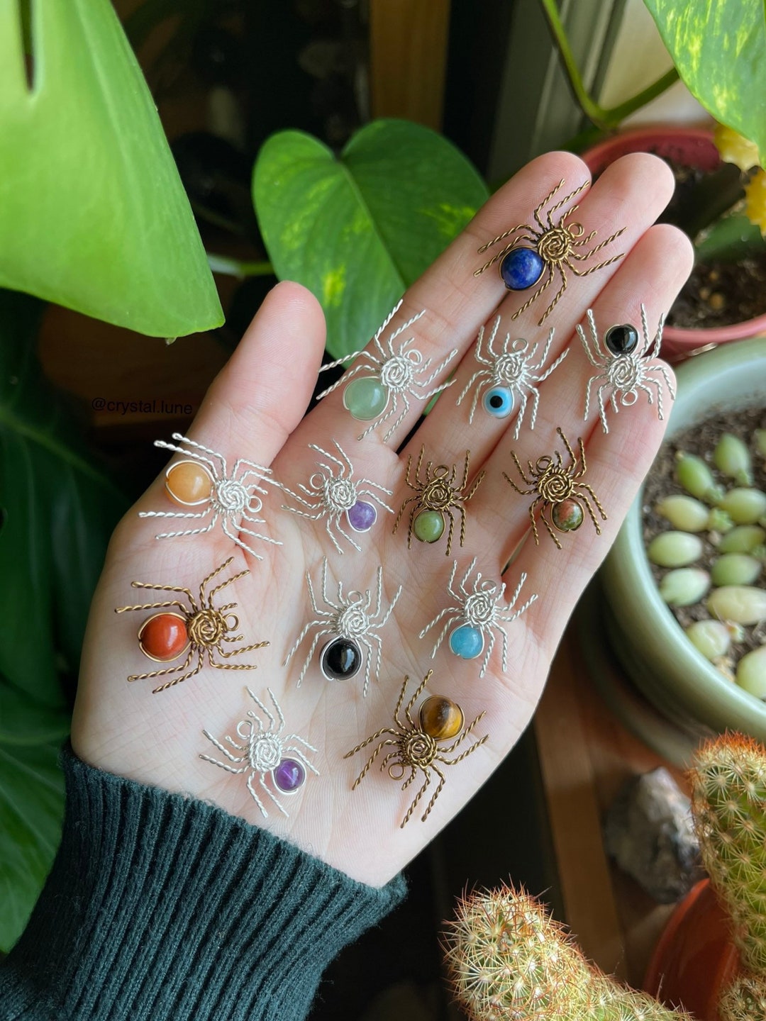 Spider Necklace, Crystal Pendant, Statement Jewelry, Gothic Halloween ...