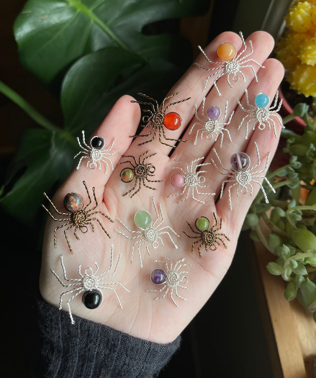 Spider Necklace Crystal Pendant Statement Jewelry Gothic - Etsy