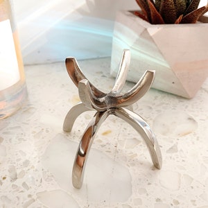 Small + Large Pack Modern Silver Crystal Stand Display Crystal Stand ...