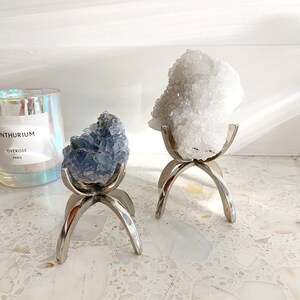 Small + Large Pack Modern Silver Crystal Stand Display Crystal Stand ...