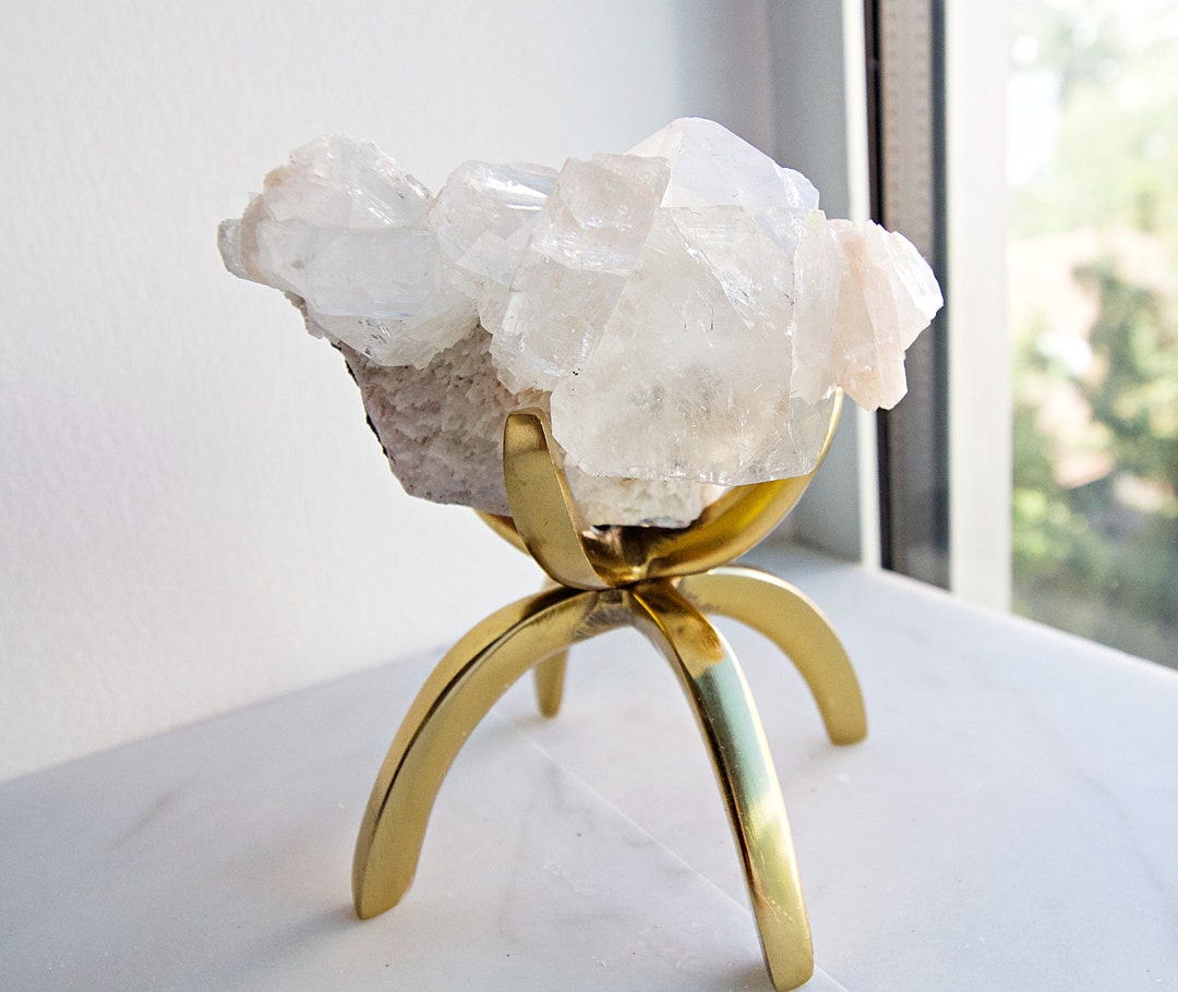 Modern Boho BRASS Claw Decor Crystal Sphere Display Stand Mineral ...