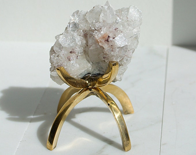 Crystal Holder With Zodiac Wheel Design, Gold Crystal Stand, Fits Many ...