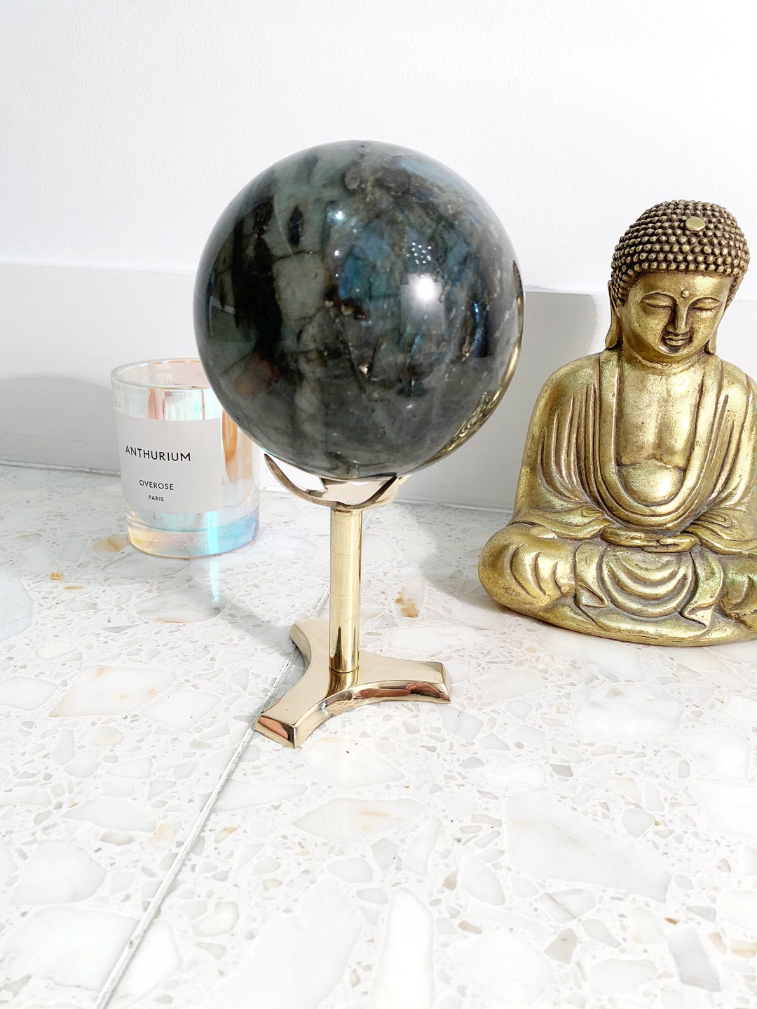 Modern Brass Pedestal Claw Display 4 Inch Stand for Small Crystals ...