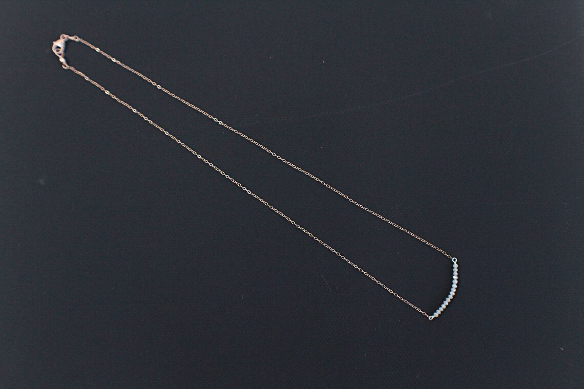 Modern Simple Mini Raw White Diamond Bar 14k Rose Gold-filled - Etsy