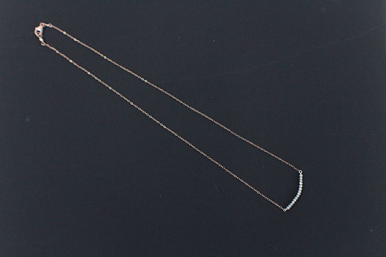 Modern Simple Mini Raw White Diamond Bar 14k Rose Gold-filled - Etsy