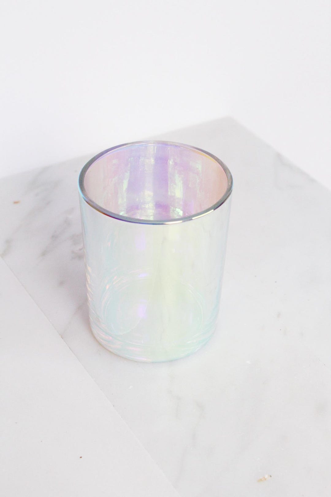 Iridescent Rainbow Candle Tealight Home Decor Minimal Glass Container ...