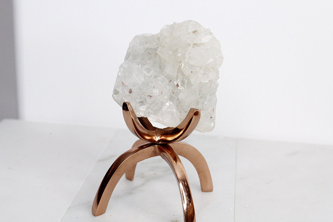 Apophyllite Quartz White Crystal Stand Mineral Brass Modern Claw ...