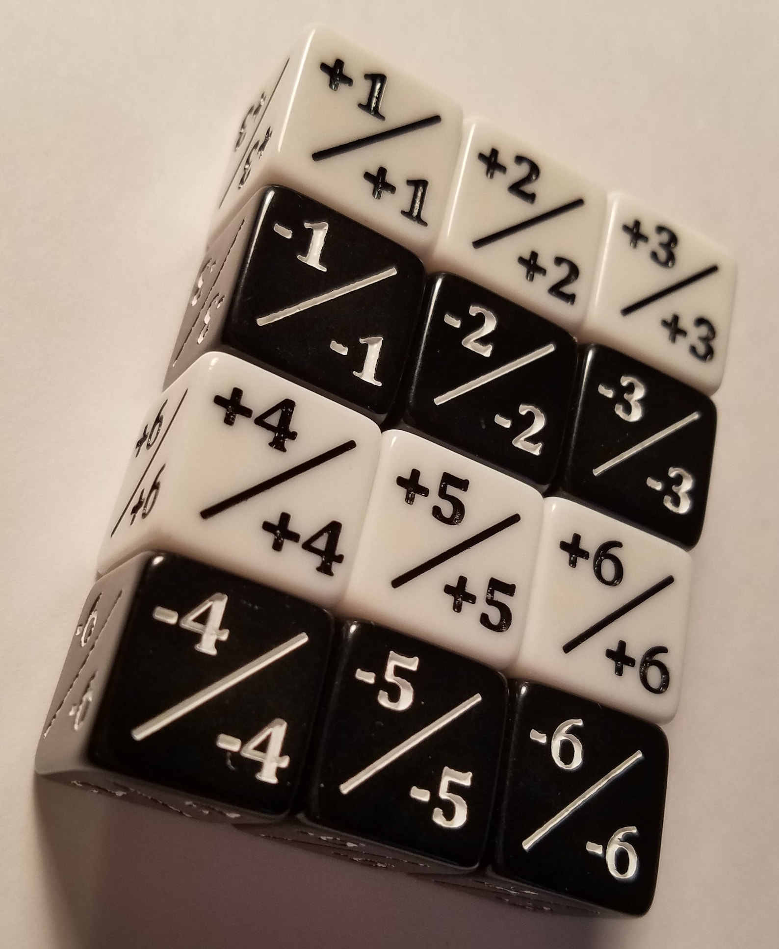12x Original Dice Counters / White 1/1 & Black 1/1 / for | Etsy