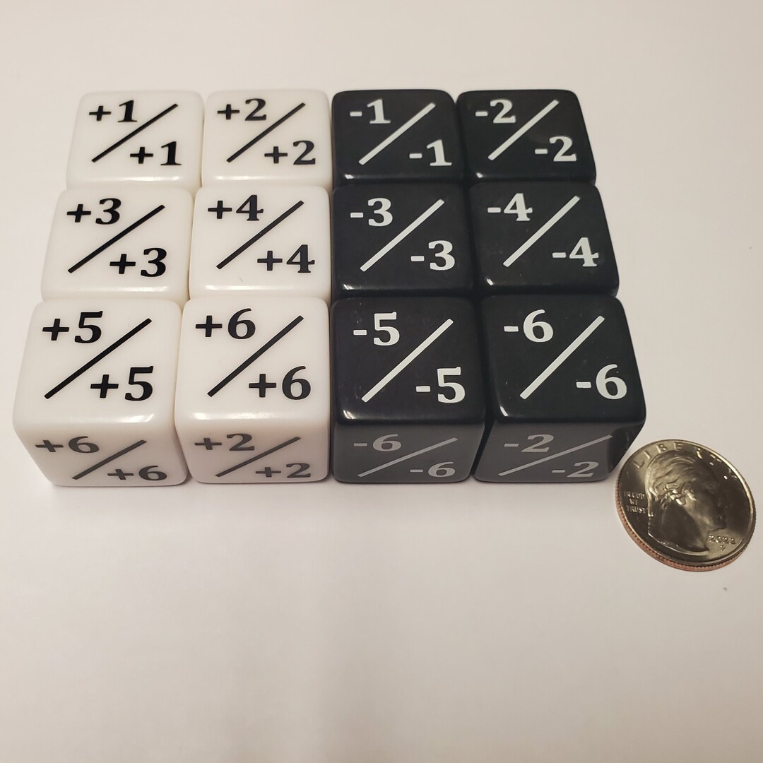 12 Piece Oversized 25mm Positive and Negative Counter Set Compatible ...