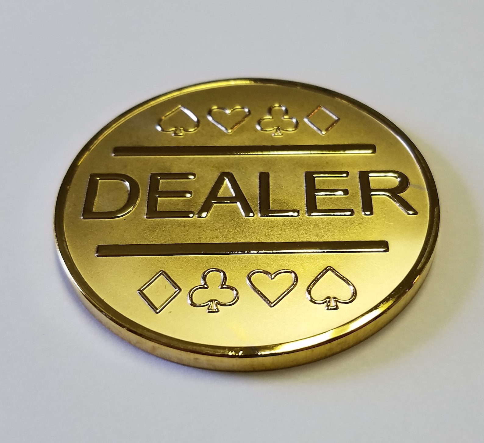 Gold Plated Metal Dealer Button for Poker Games Such as Texas Hold'em ...