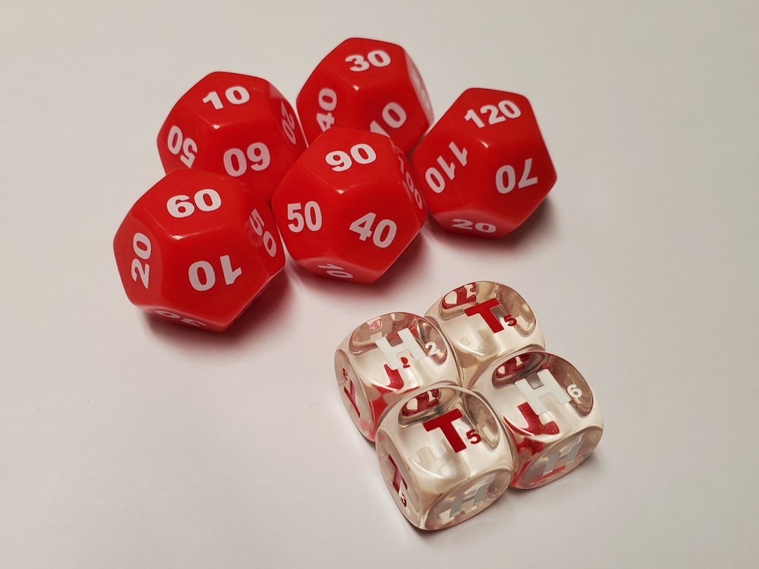 9 Piece Pokemon TCG Dice Set: Heads and Tails and Damage Counters ...