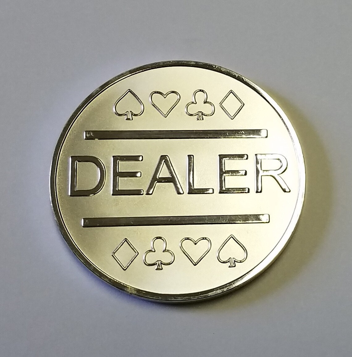 Silver Plated Metal Dealer Button for Poker Games Such as Texas Hold'em ...