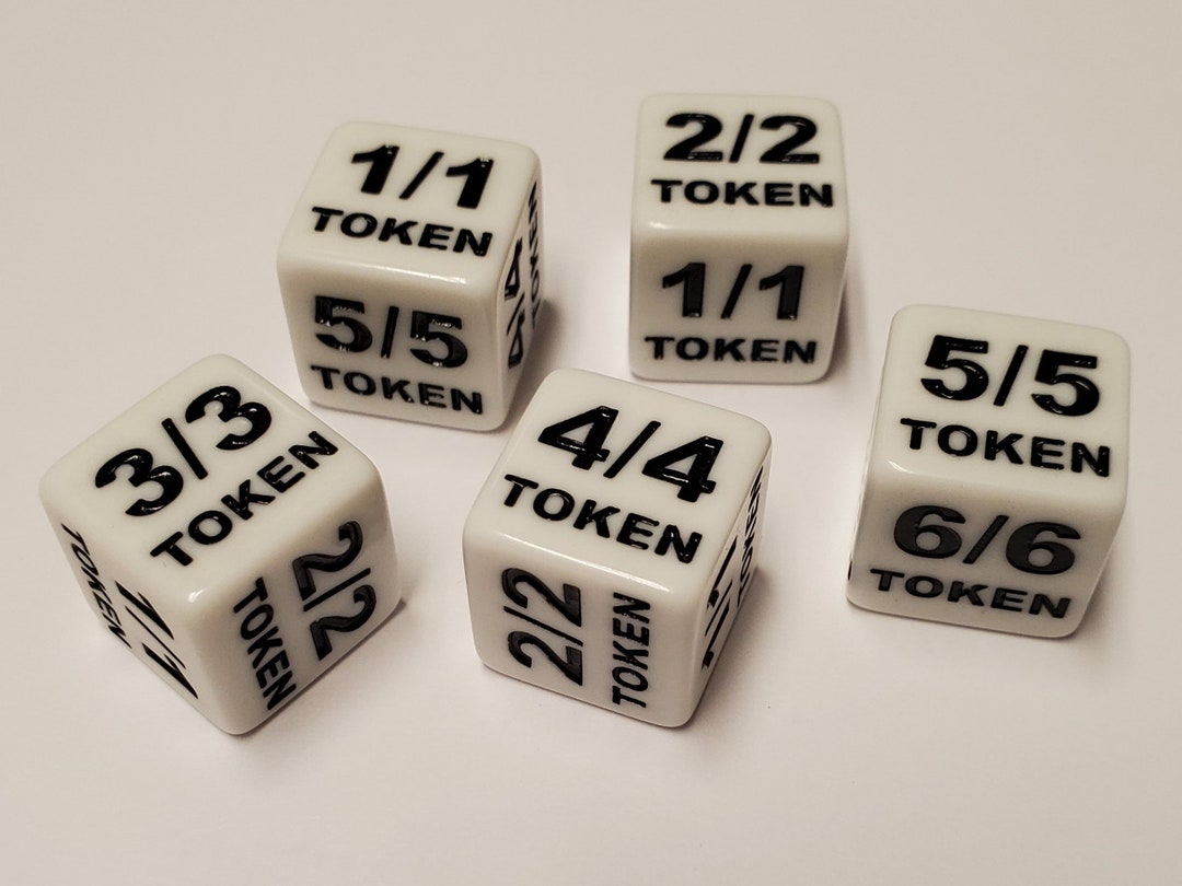 5x New Creature Token Dice for Magic: the Gathering 1/1 Token to 6/6 ...