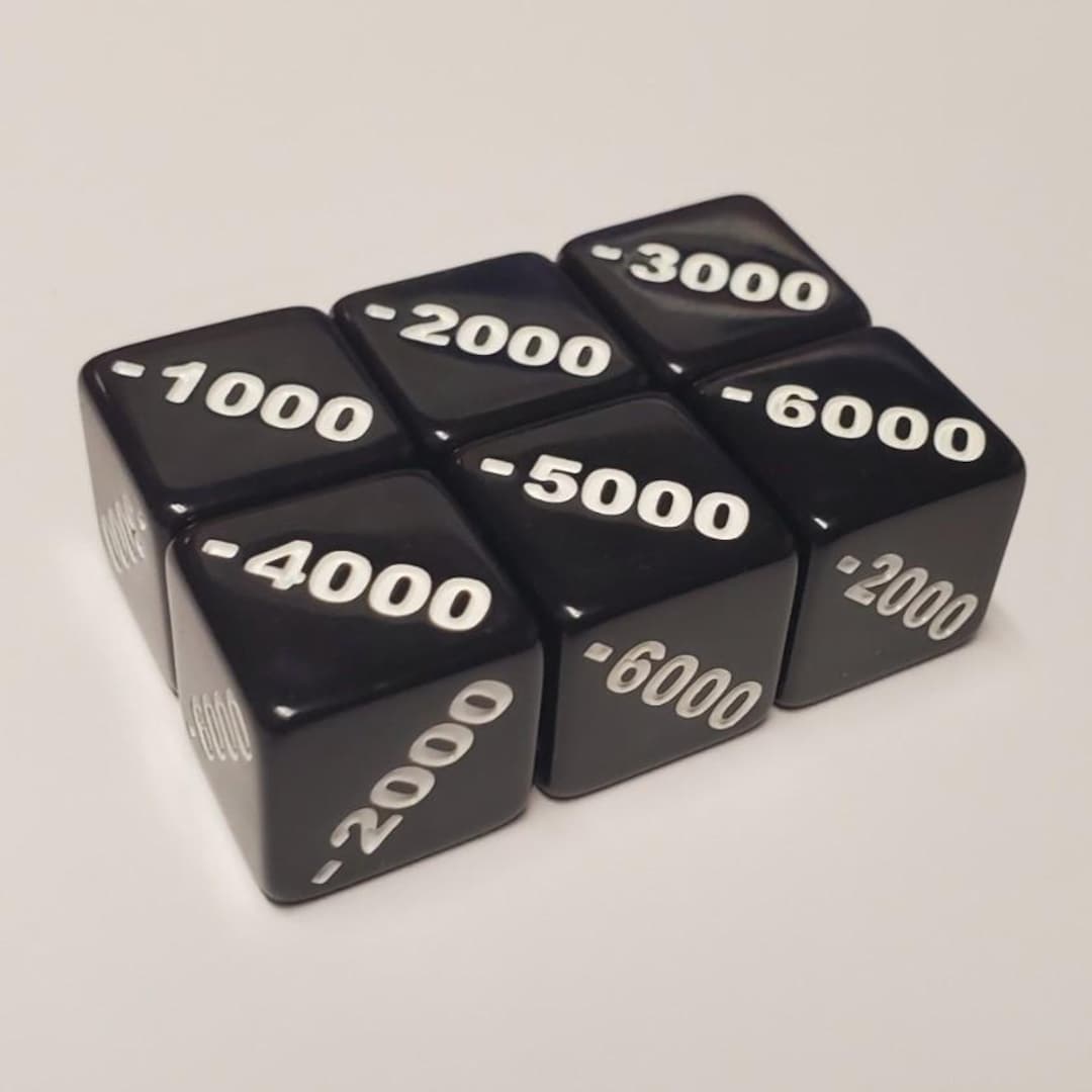 Negative -1000 to -6000 Counter Dice Compatible With One Piece TCG - Etsy