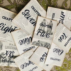 Wedding Table Numbers, Vintage Book Page Table Numbers, Literature ...