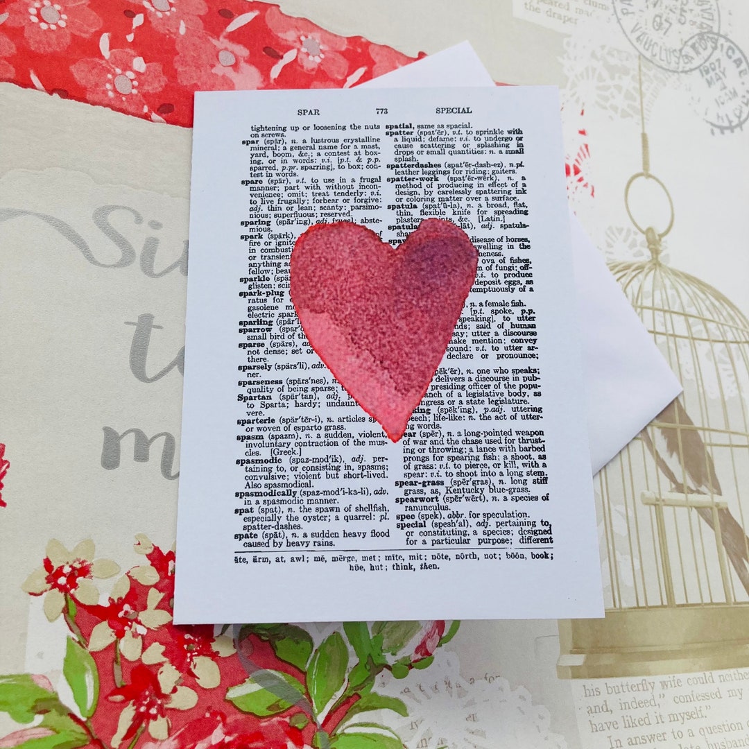 Handmade Love Heart Card, Red Love Heart, Love Card for Him, for Her ...