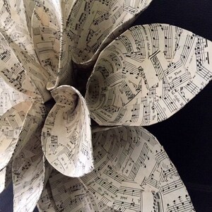 Music Paper Flower, Book Art Sculpture, Paper Mache Wreath, Paper ...